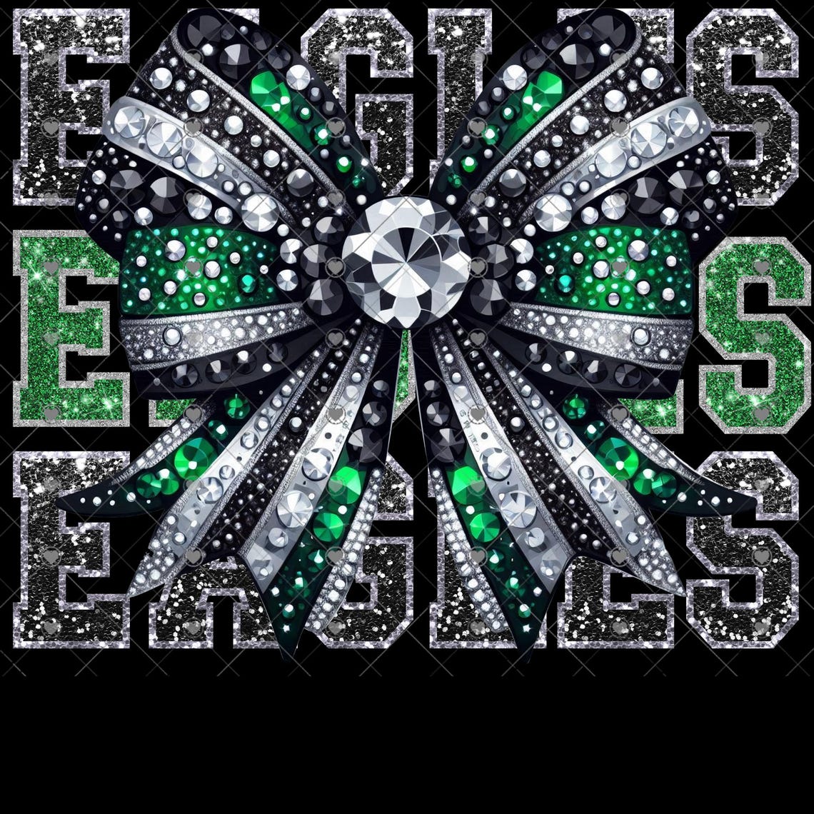 Philadelphia Eagles Rhinestone Bow - Etsy