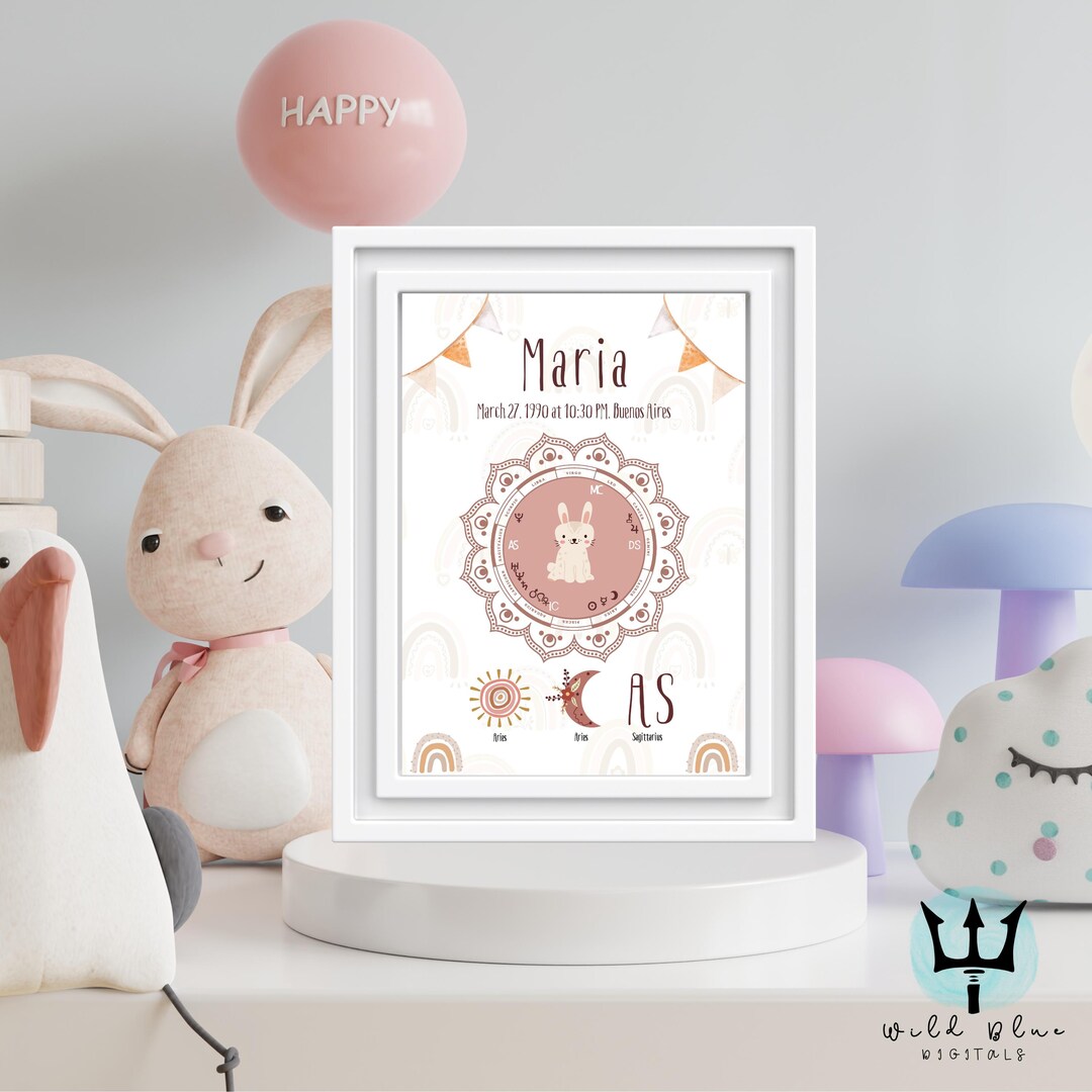 Boho Baby Birth Chart – Custom Natal Chart Digital Download ...