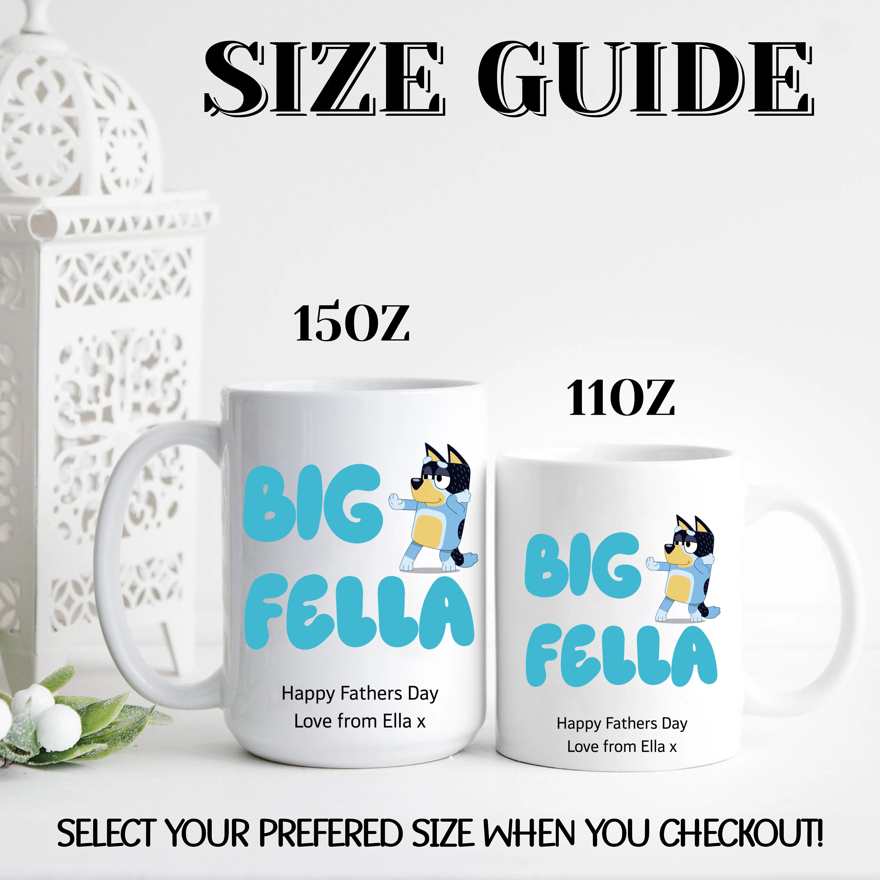 Custom Bluey big Fella Mug, Personalized Bluey Dad Mug, Bluey Dad Mug ...