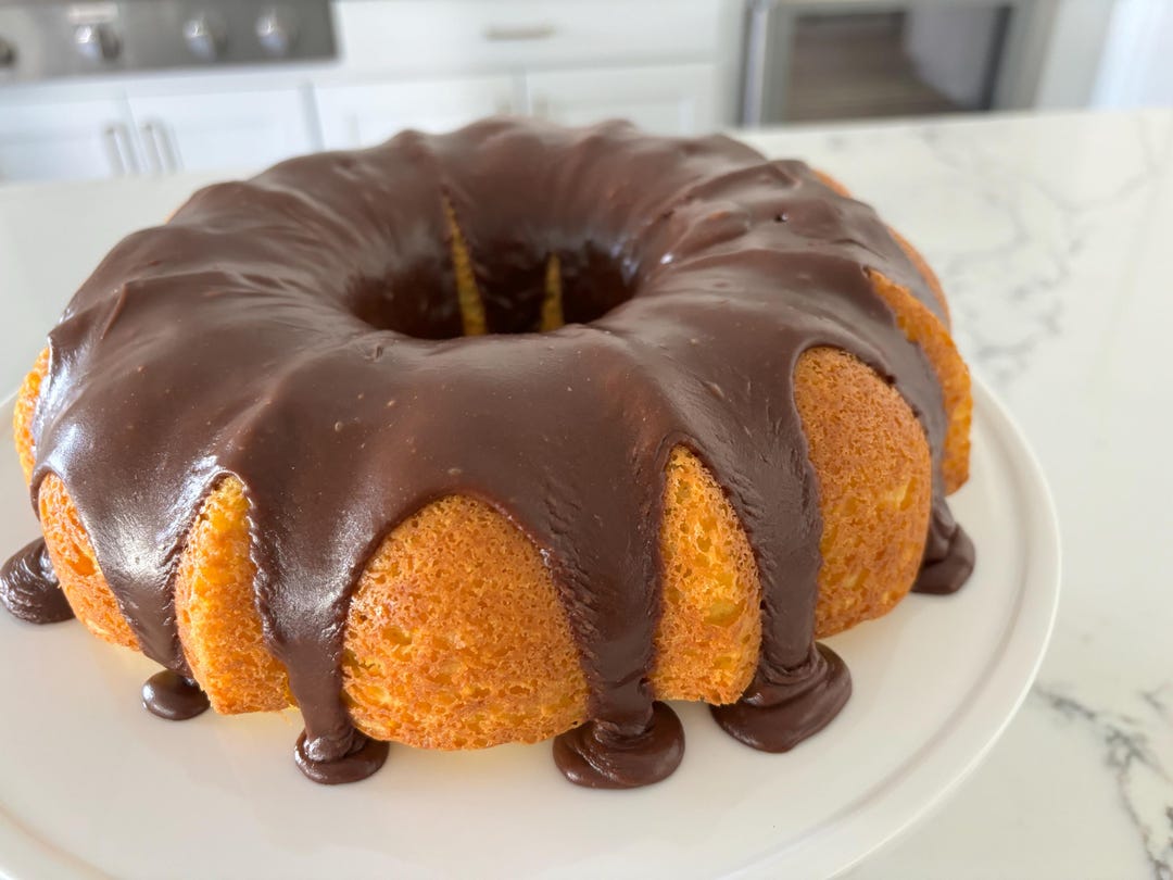 Homemade Chocolate Fudge Iced Vanilla Bundt Cake (10 Inch) - Etsy