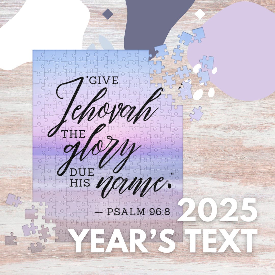 JW 2025 Years Text Jigsaw Puzzle, Give Jehovah Glory, Family Worship ...