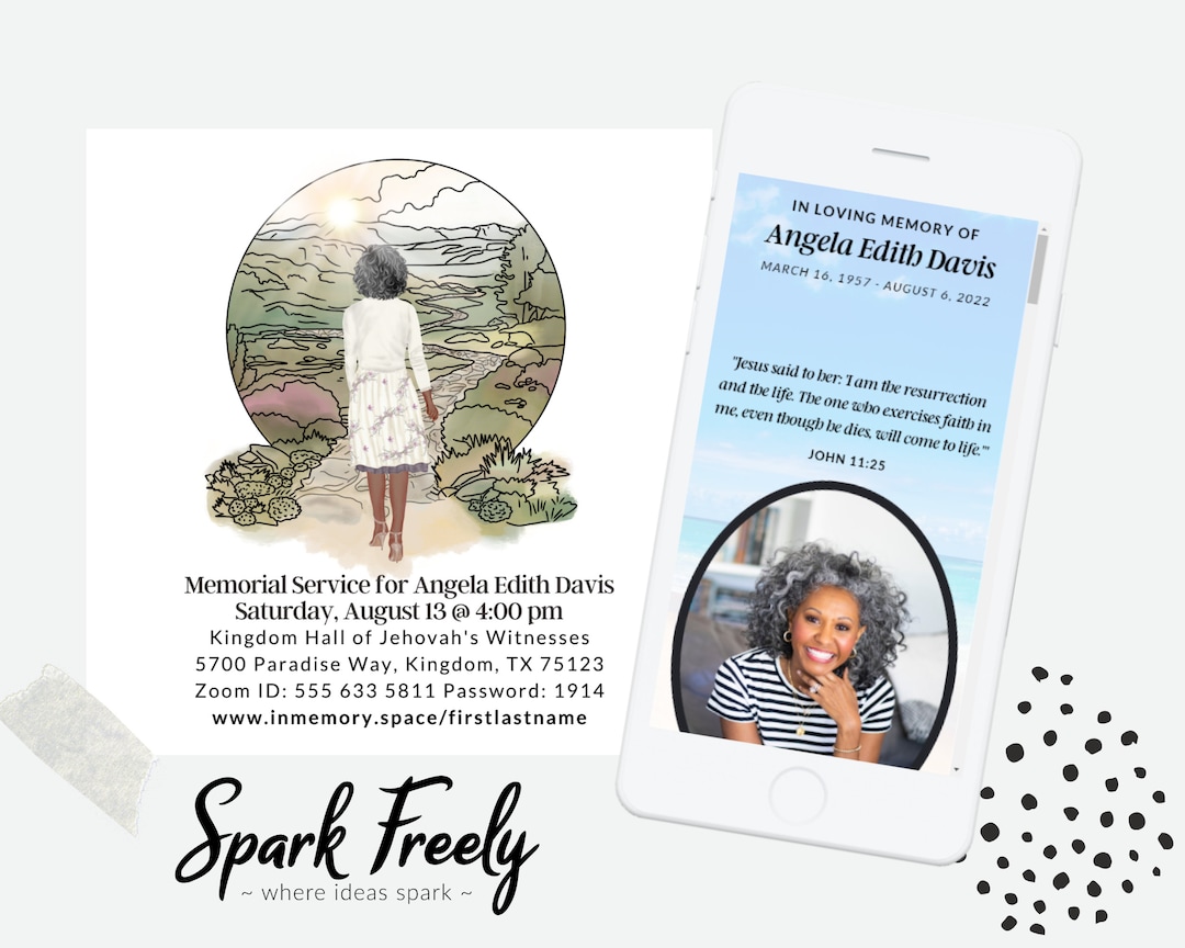 Jehovah's Witness Memorial Program: Celebration of Life Webpage - Etsy