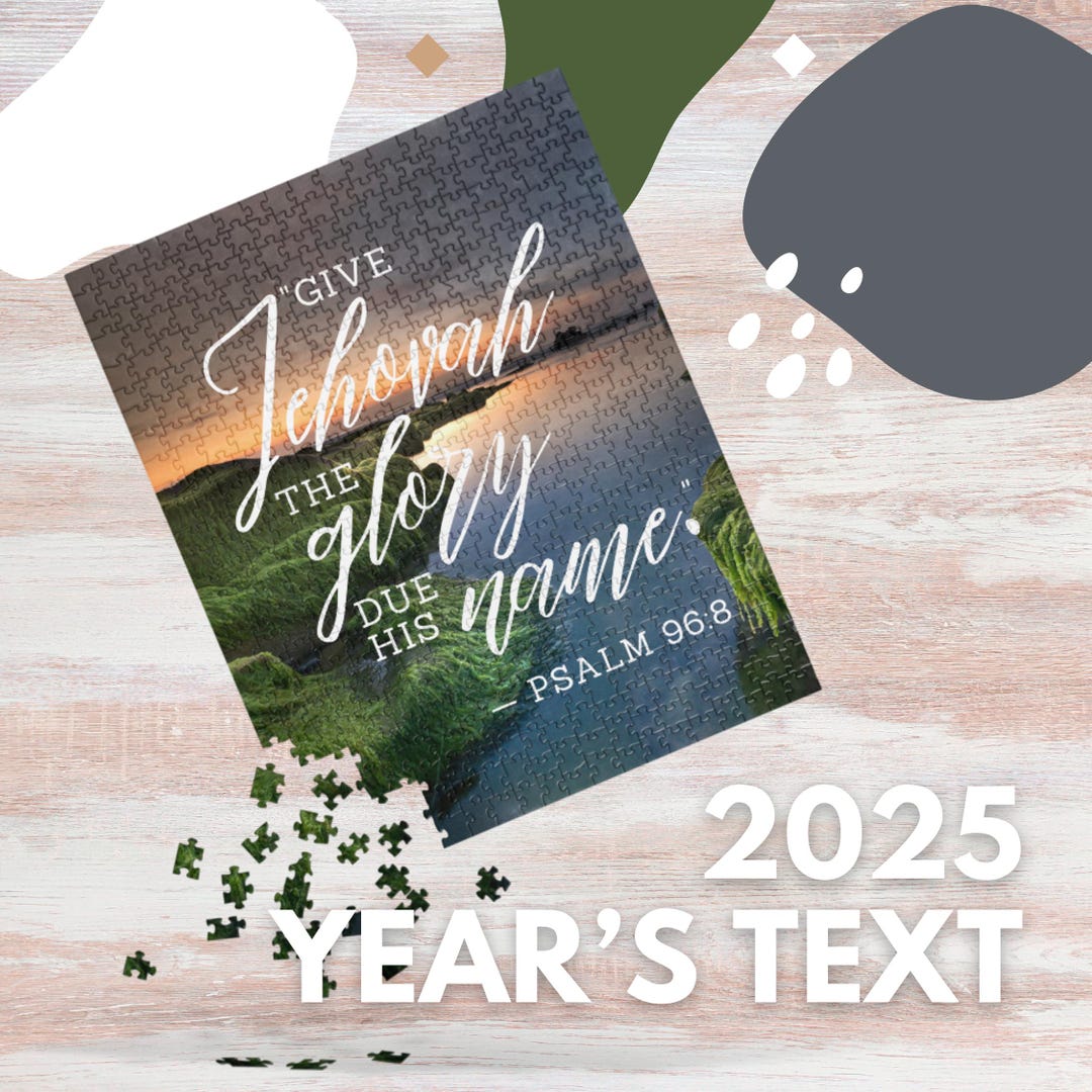 JW 2025 Years Text Jigsaw Puzzle, Give Jehovah Glory, Family Worship ...