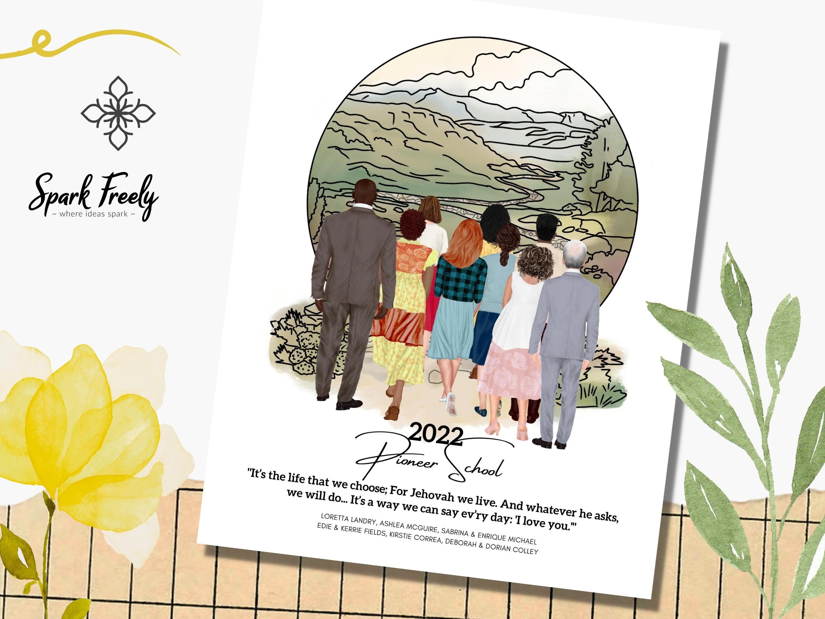 Pioneer School JW Gift, Custom Personalized Portrait Large Group up to ...