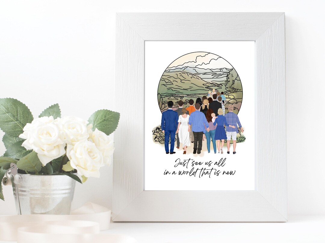 Large Group Personalized Family Portrait, Just See Yourself on the Road ...