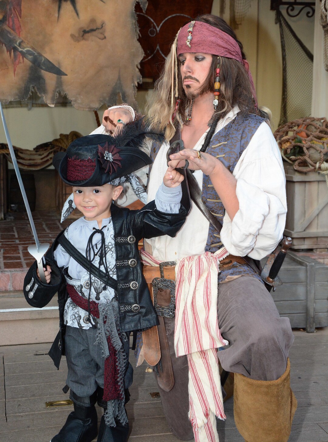 Pirate Costume Toddler Ten Piece Jacket Shirt Pants Vest Headscarf Hat ...