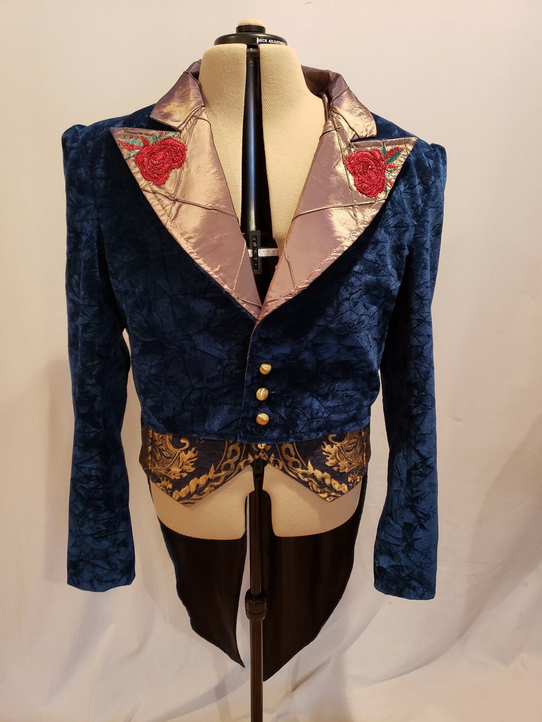 Beast Prince Jacket Beauty and the Beast Gold Lapel Red Rose Applique ...