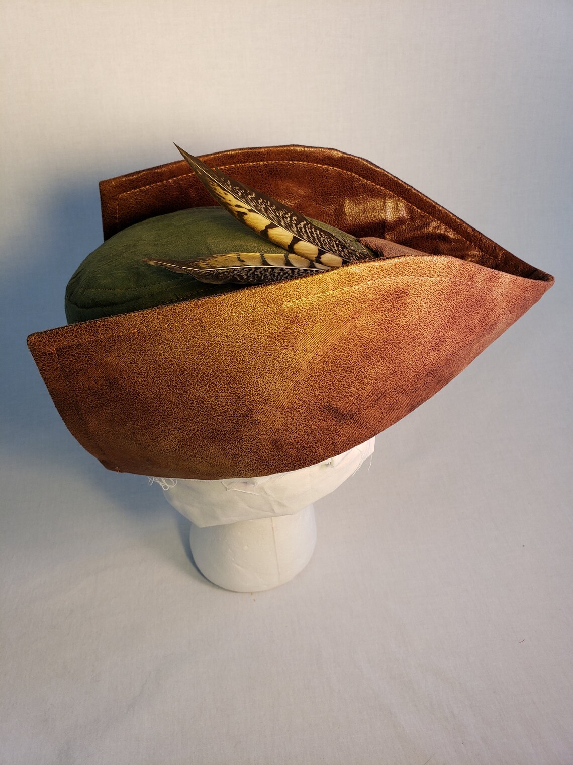Robin Hood Hat Brown Green Suede Pheasant Feather - Etsy