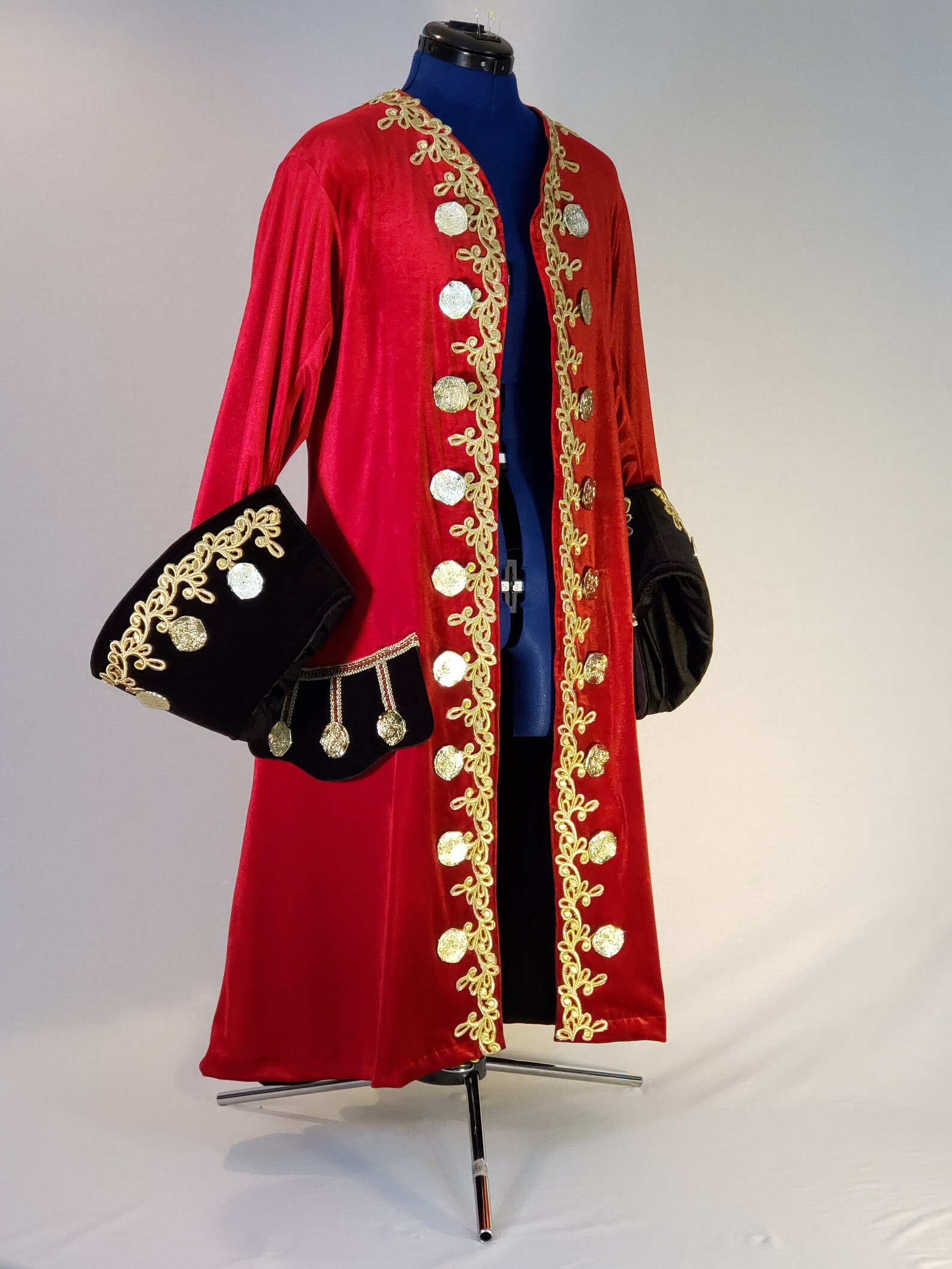 Captain Hook Pirate Jacket Dance Costume Moisture Wicking Stretch Red ...
