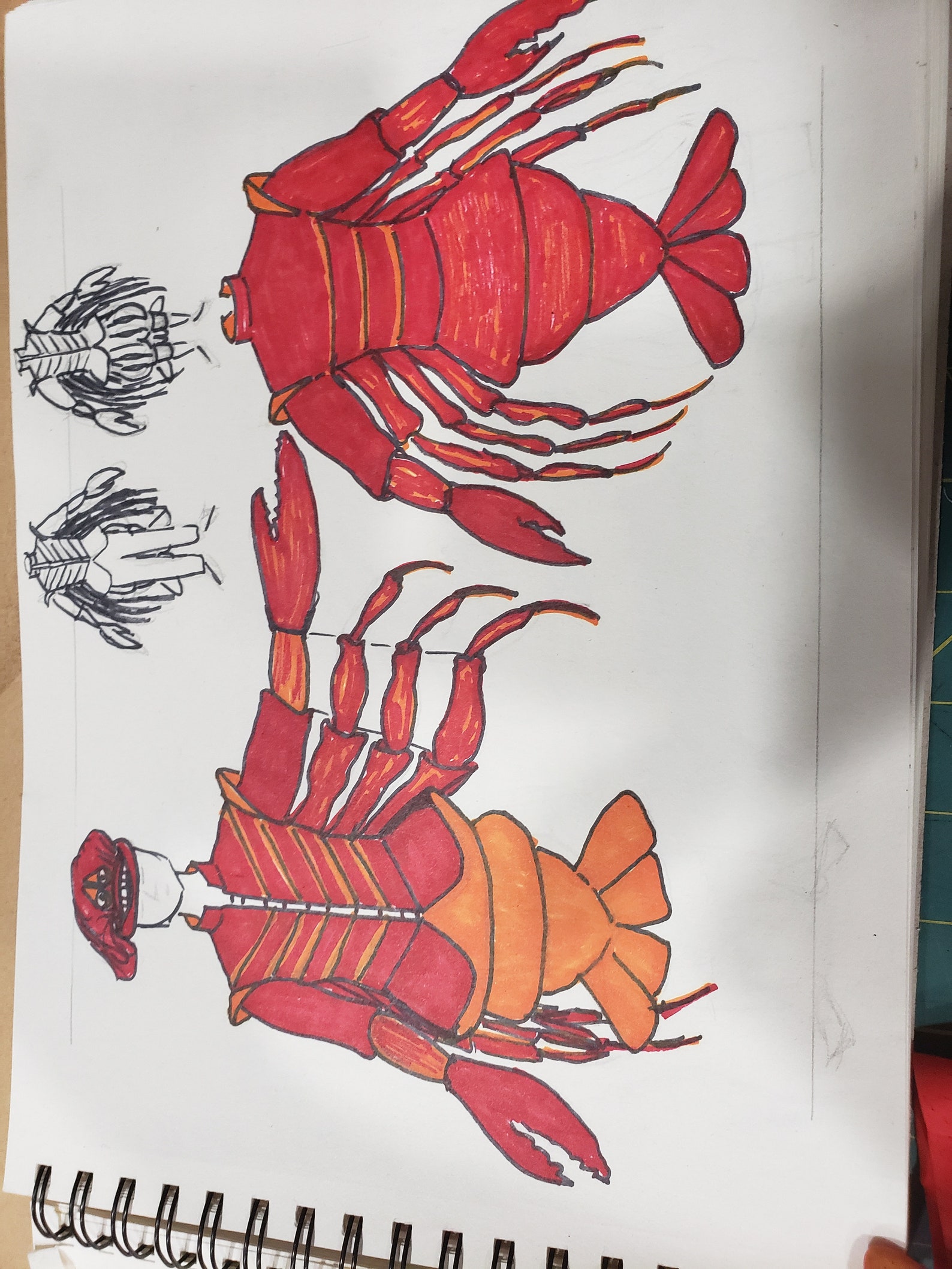 The Little Mermaid Crab Lobster Crustacean Red Orange Black Metallic ...