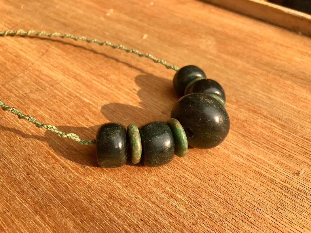 Ancient Guatemalan Jade Choker Necklace With Mayan Jadeite Discs and ...