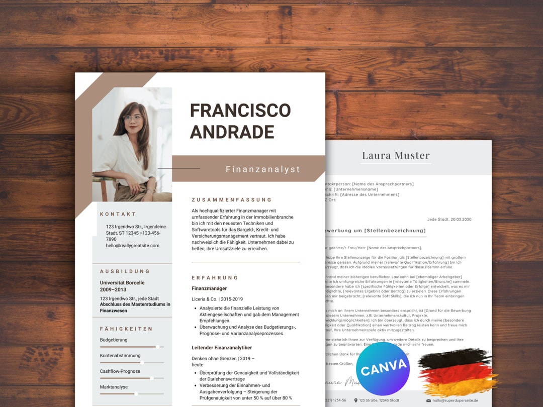 Professional German Application Templates: German Application, Cover ...