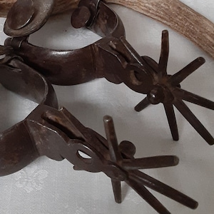 Antique Mexican Charro Cowboy Spurs Hand Forged Wrought Iron Blunt Tip ...