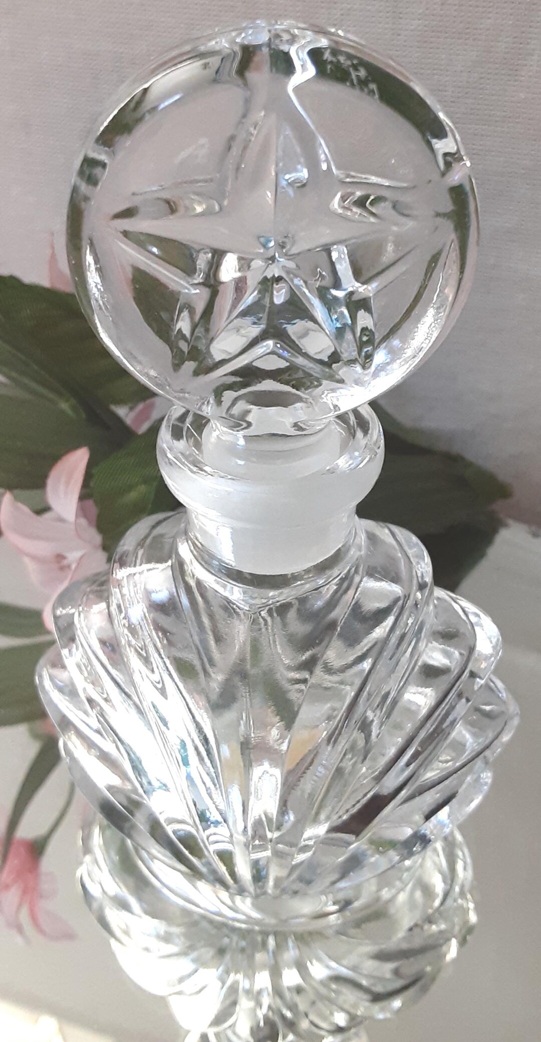 Vintage Perfume Bottle Enesco Star Stopper Part Sticker FLAMB Crown ...
