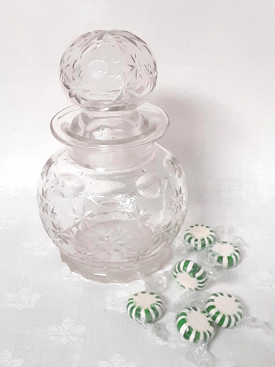 Antique Crystal Candy Jar, Webb Corbett Star Design, Snug Closure - Etsy