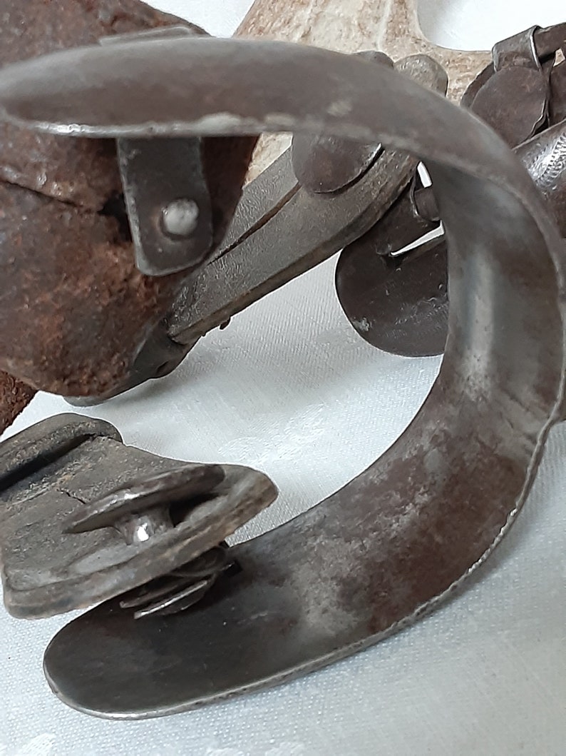 Antique Mexican Charro Cowboy Spurs Hand Forged Wrought Iron Blunt Tip ...