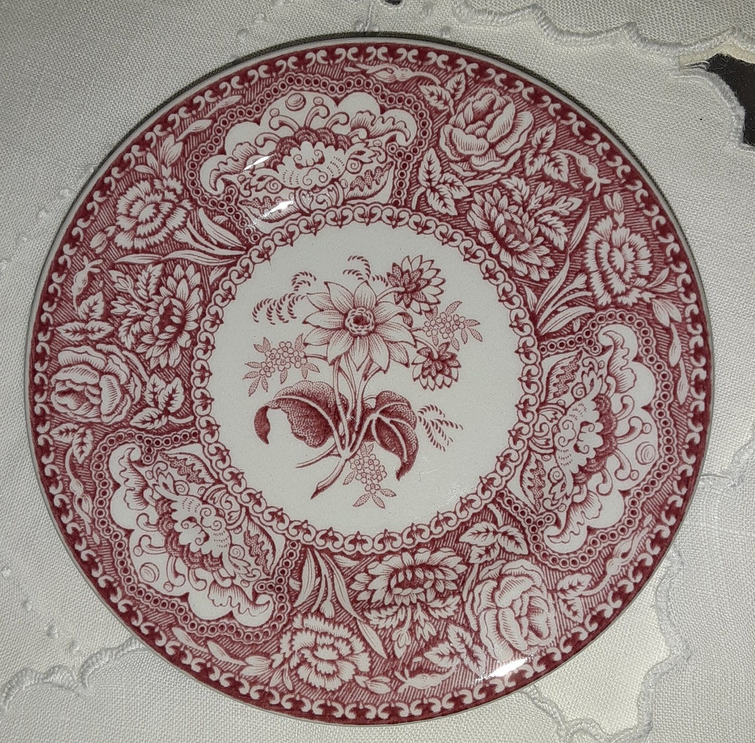 Spode Red White Cranberry Butter Pat Plate Dish Archive Georgian ...