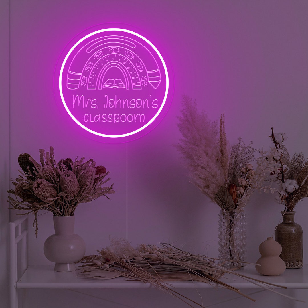Gift for Teacher Classroom Neon Sign Personalized Teacher Name Sign ...