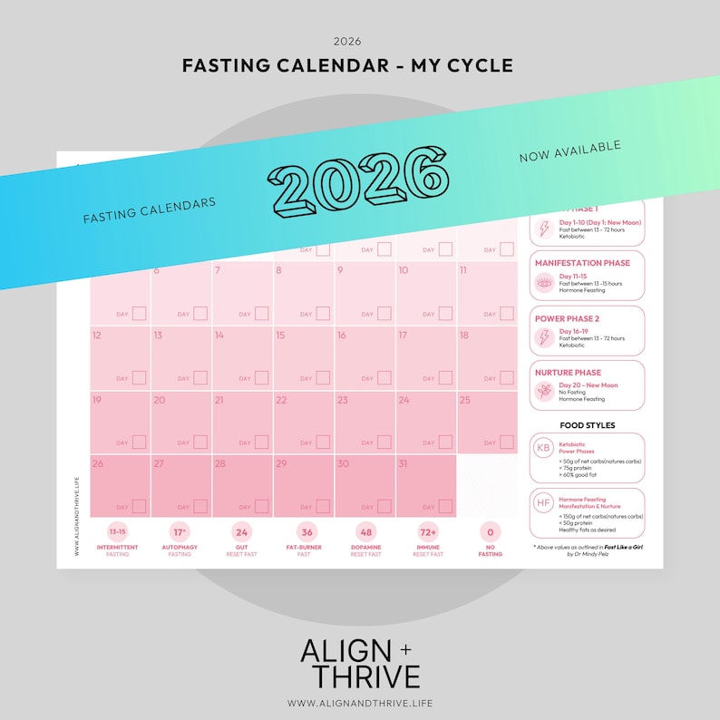 2026 'my Cycle' Fasting Calendar - Etsy