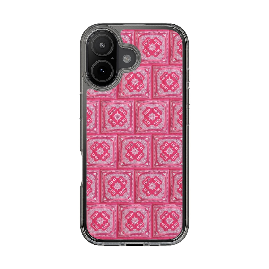 MGK Pink Bandana Pattern Clear Case | iPhone 17, iPhone 17 Air, iPhone ...