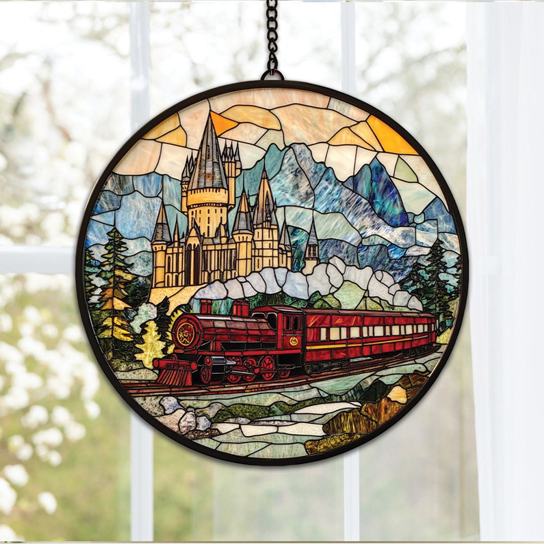 Wizard Castle Acrylic Stained Glass Suncatcher, HP Magical Castle ...