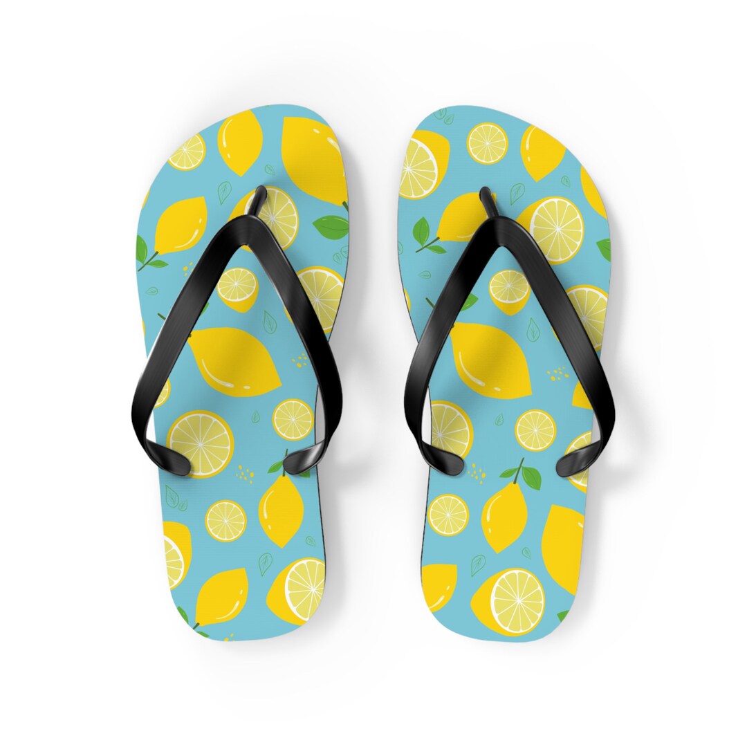 Flip Flops - Summer Lemon Design - Etsy