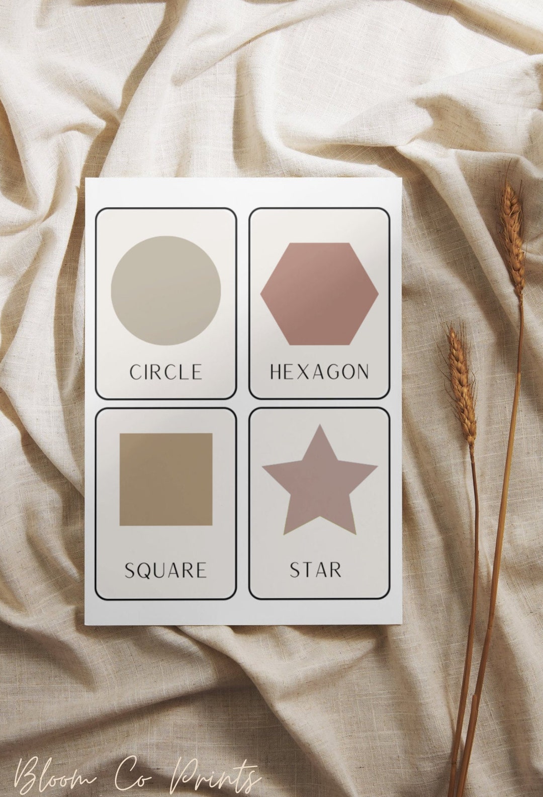 Shapes, Numbers & Alphabet Cards, Preschool Flashcards, Homeschool and ...