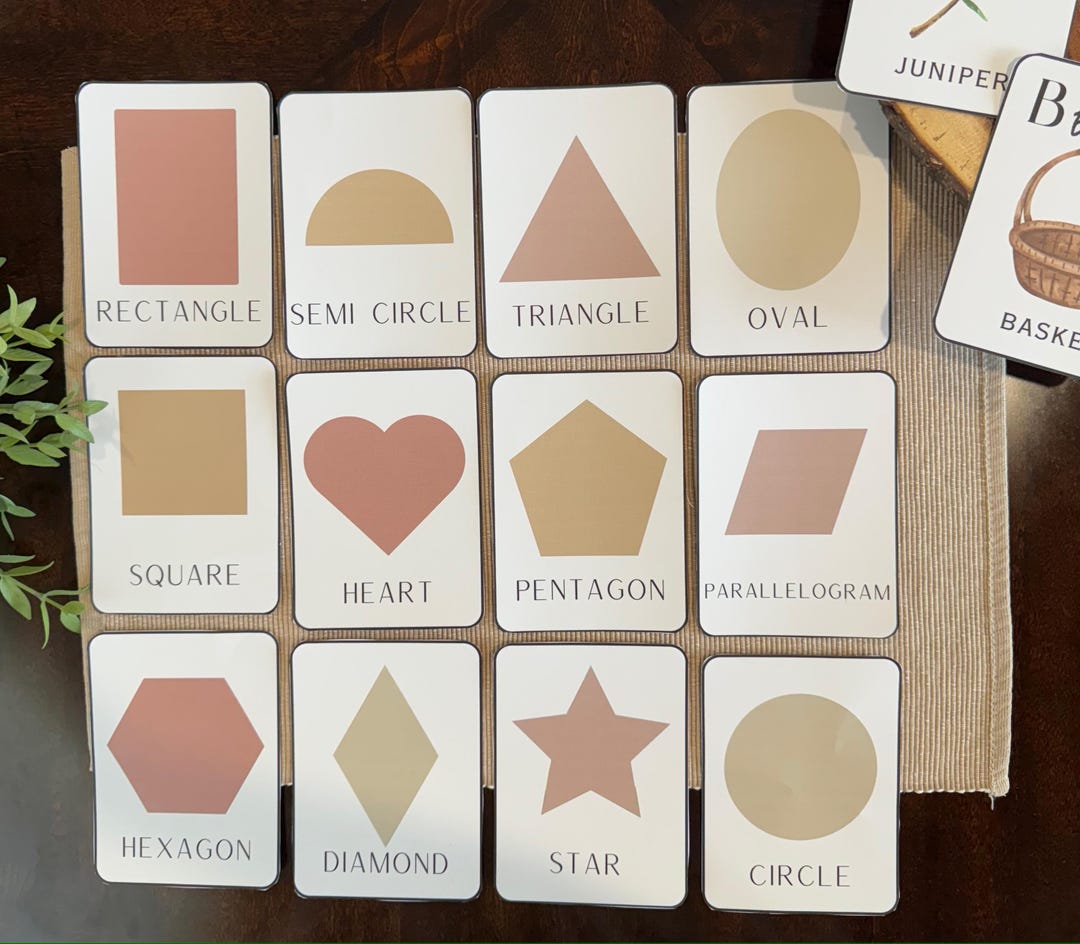 Shapes, Numbers & Alphabet Cards, Preschool Flashcards, Homeschool and ...