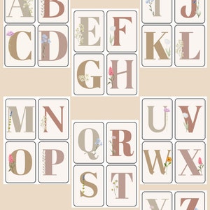 Wildflower Alphabet Cards, Preschool Cards, Homeschool Alphabet, Nature ...