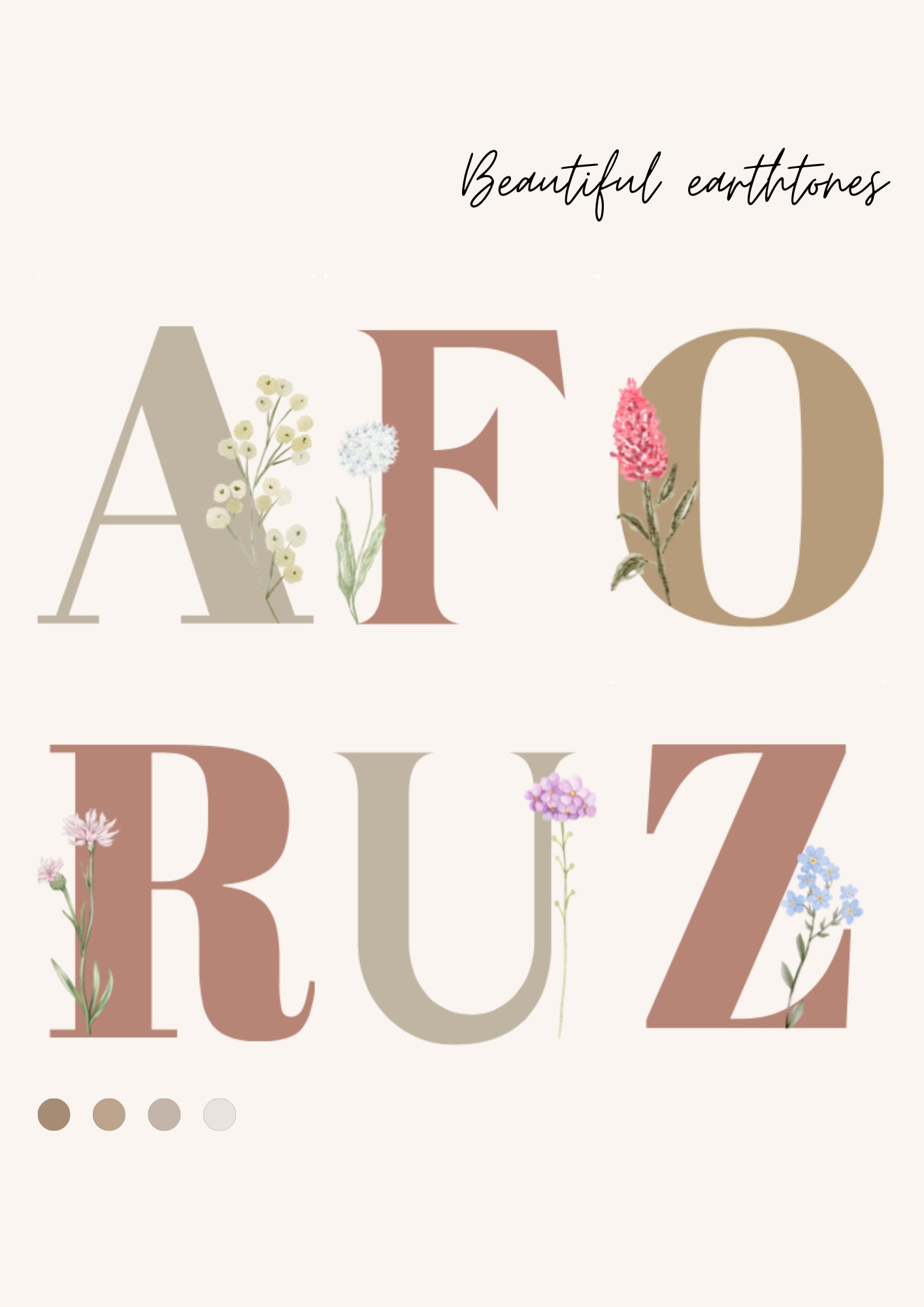 Wildflower Alphabet Cards, Preschool Cards, Homeschool Alphabet, Nature ...