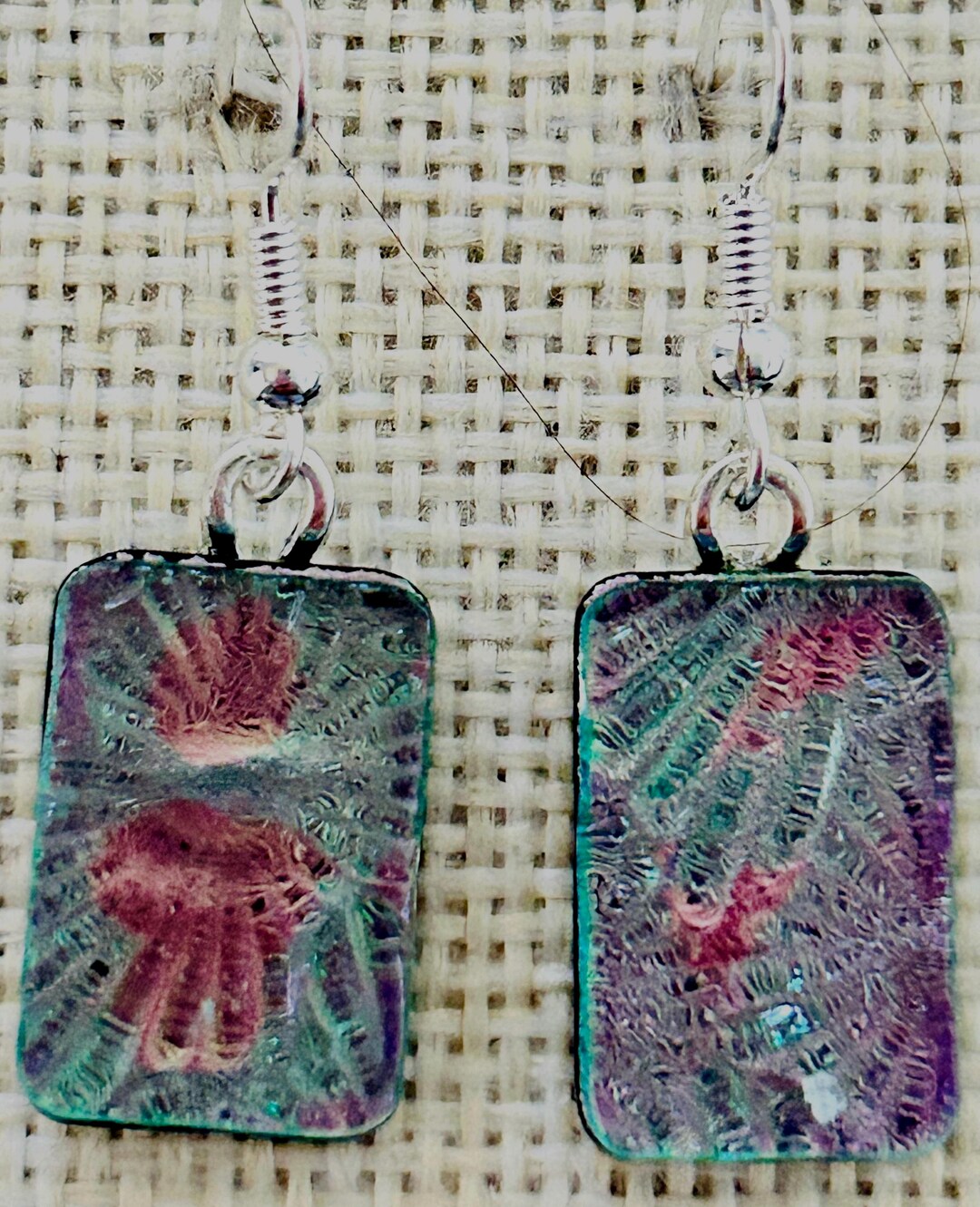 Multicolor Textured Dichroic Fused Glass Dangle Earrings - Etsy