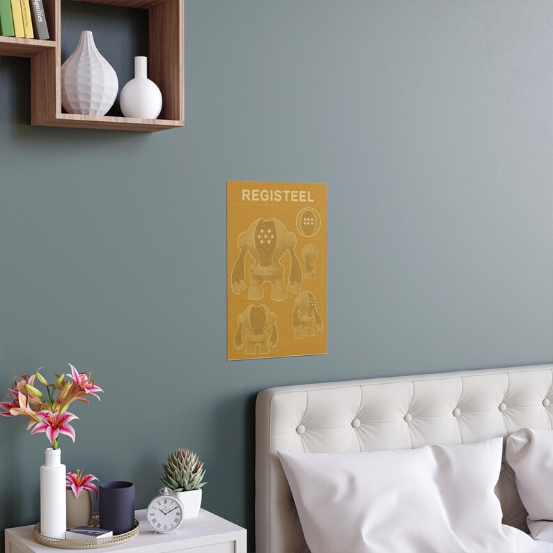 Registeel Blueprint Silk Poster, Pokemon Wall Art, Indoor/outdoor Decor ...