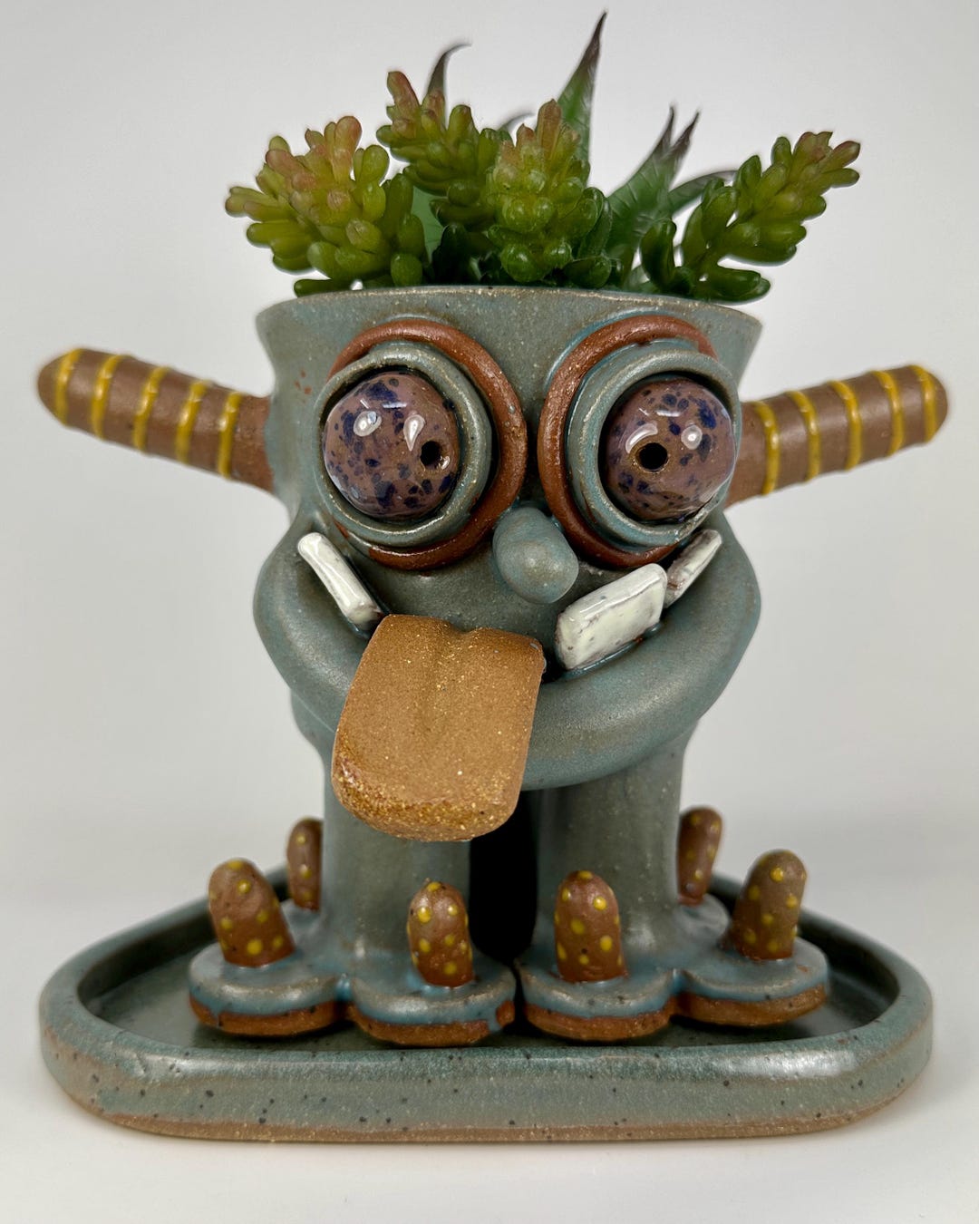 Scrunch Ceramic Monster Pot - Etsy