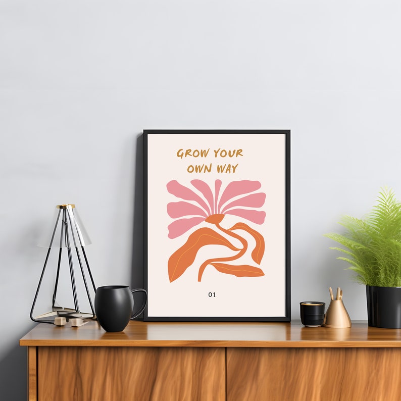 Grow Your Own Way Poster, Inspirational Poster, Inspiring Art ...