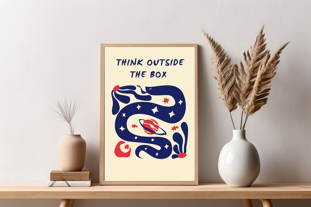 Think Outside the Box Poster, Inspirational Poster, Motivational Poster ...