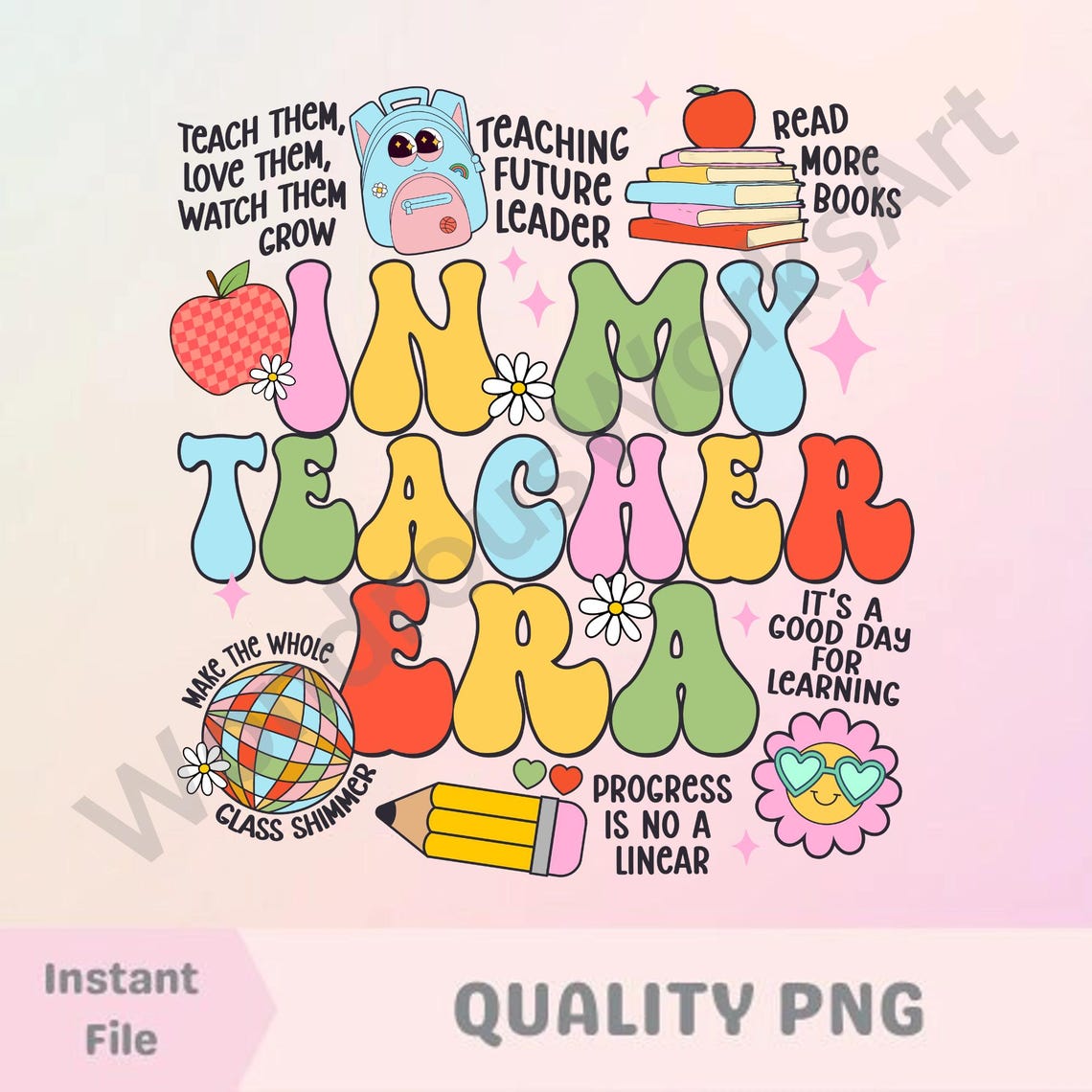 In My Teacher Era Png, Teacher Era Png, Cool Teacher Png, Retro Teacher ...