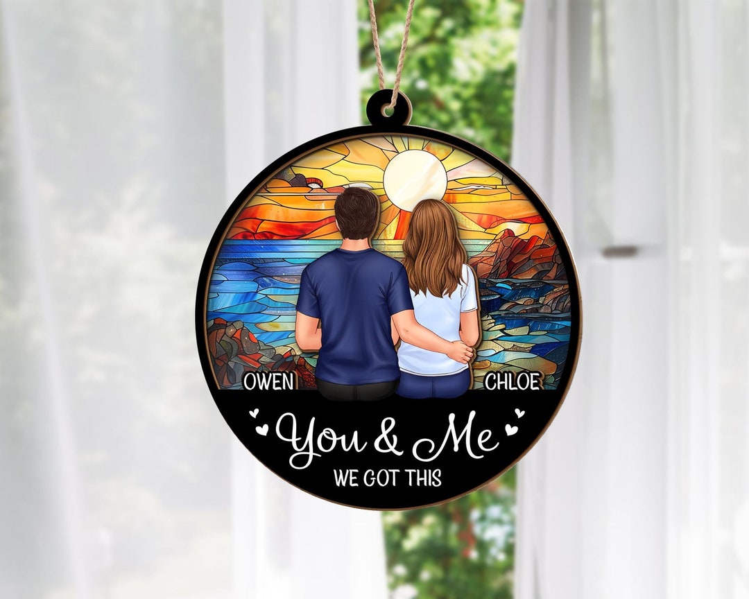 Personalized Couple Suncatcher, Custom Couple Wedding Anniversary ...