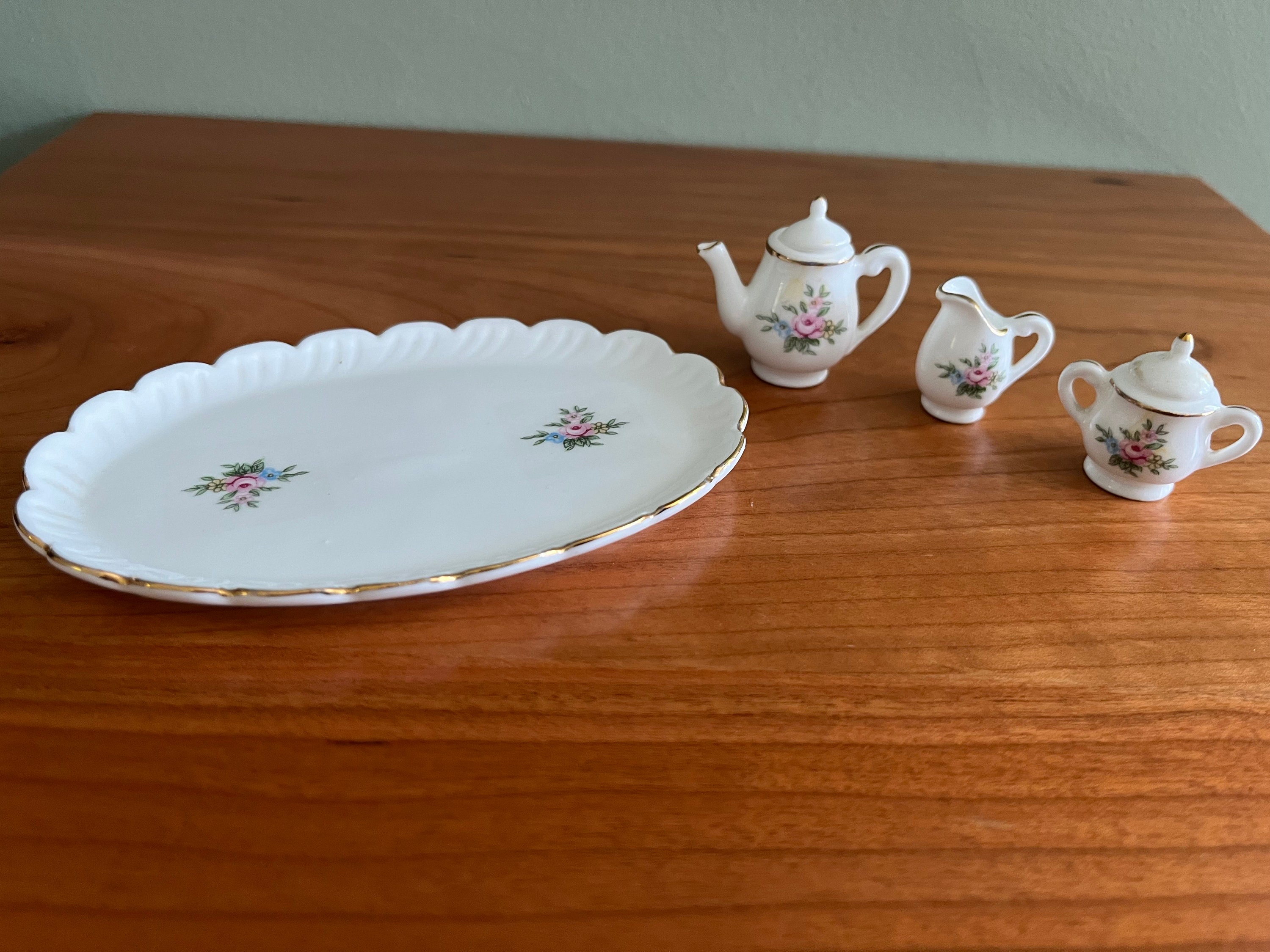 Maruri Masterpiece Bone China Vintage Miniature Tea Set Made in Taiwan ...