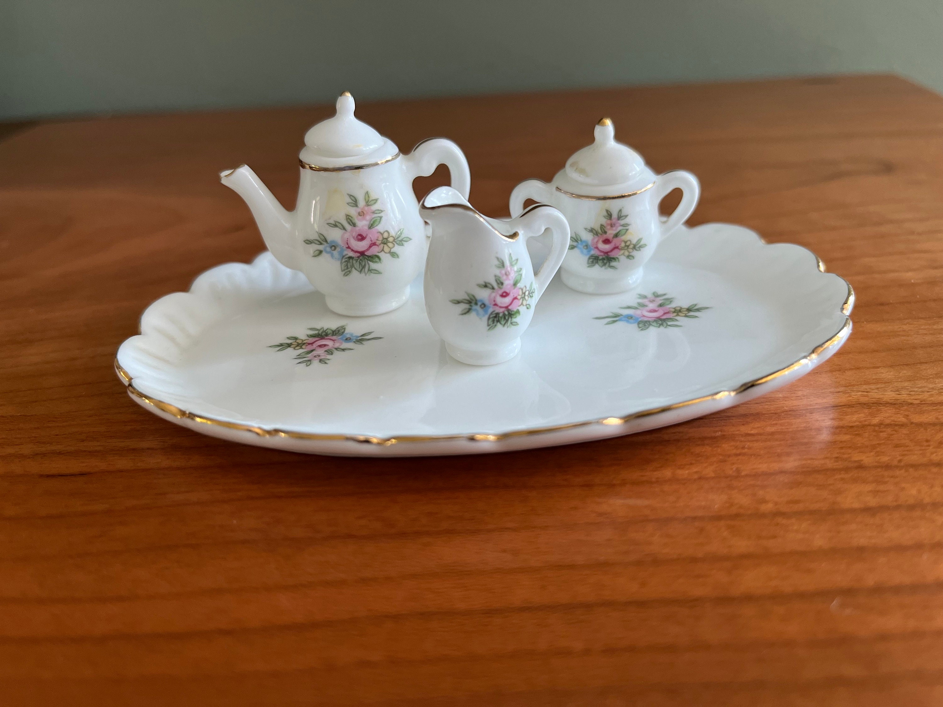 Maruri Masterpiece Bone China Vintage Miniature Tea Set Made in Taiwan ...