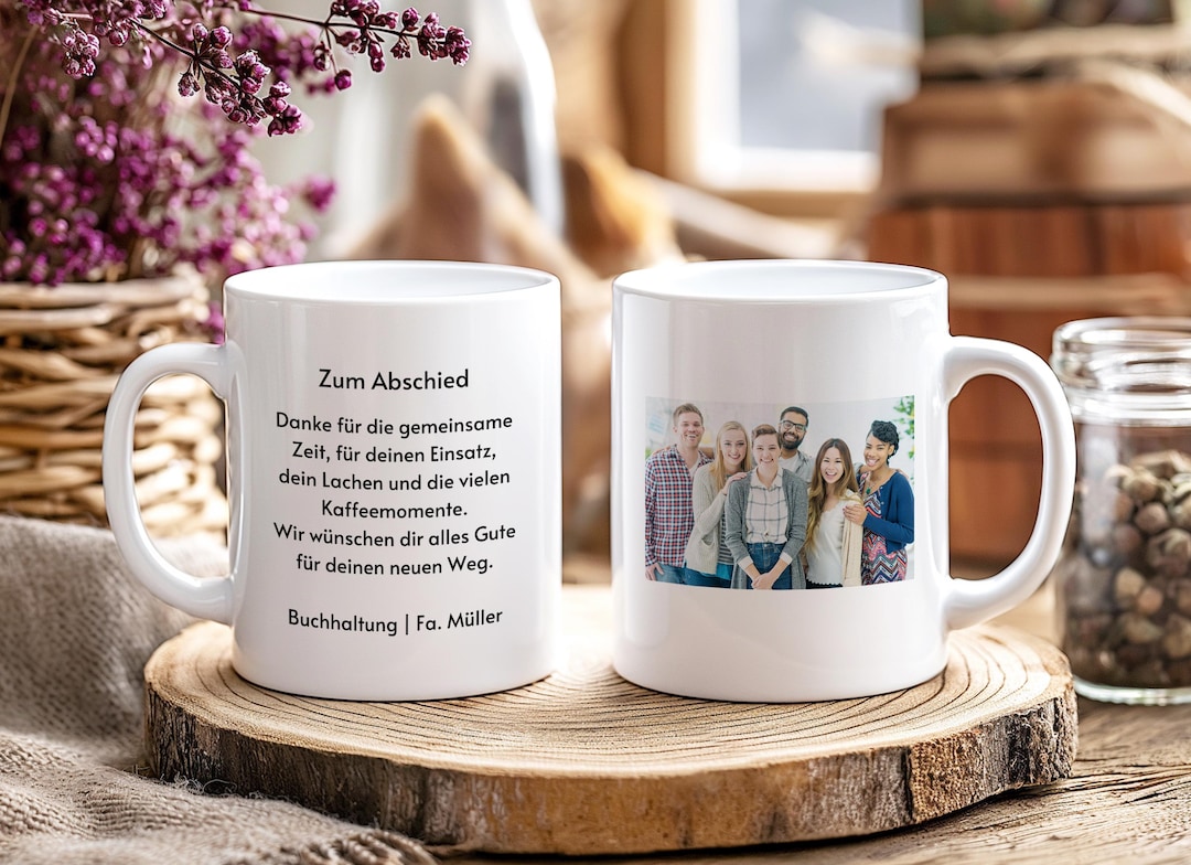 Personalized Farewell Mug With Photo & Text – Gift for Colleague ...