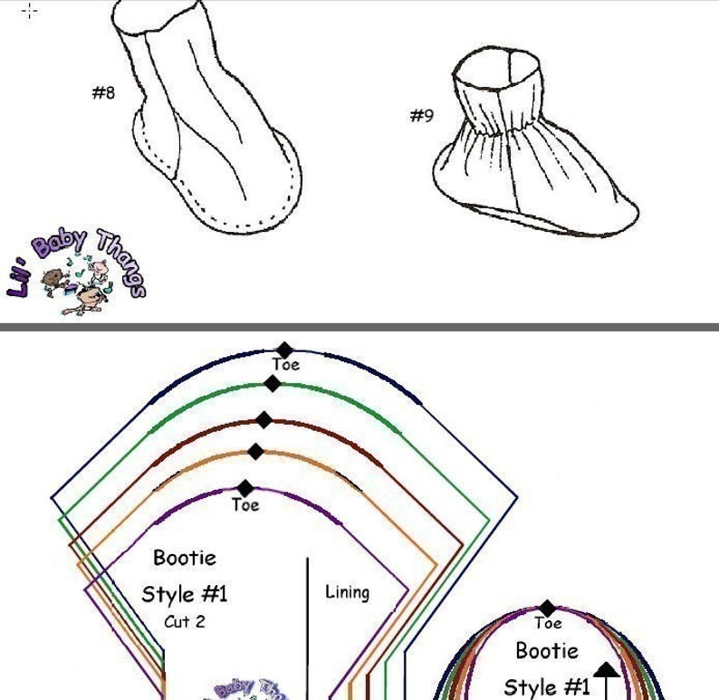 Baby Bootie Sewing Pattern Book 5 styles in 5 sizes Preemie | Etsy