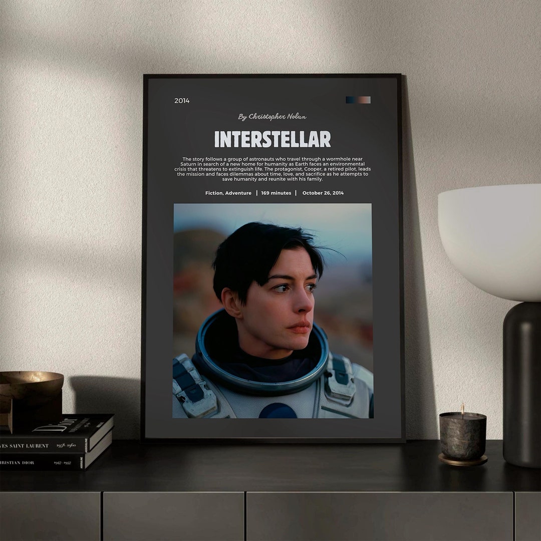 2 Downloadable Digital Files 'interstellar' 2014 Movie Posters Vintage Print Custom Movie Poster ...