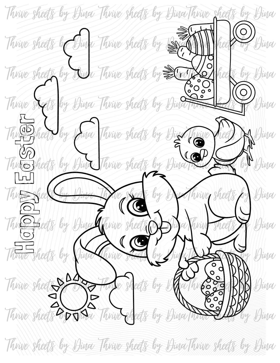 Easter Coloring Sheet - Etsy
