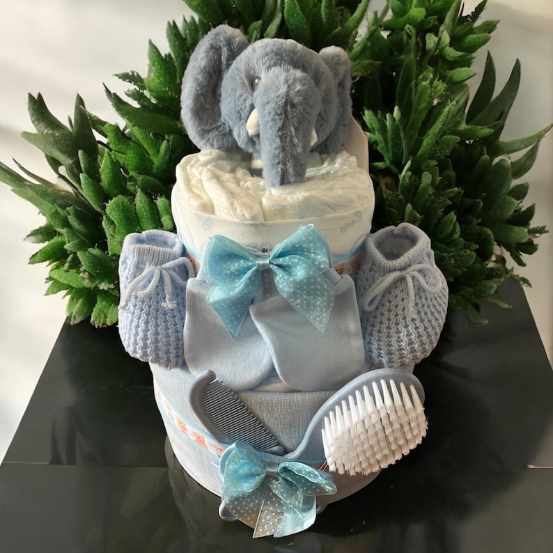 A Small Two Tier Nappy Cake. - Etsy UK