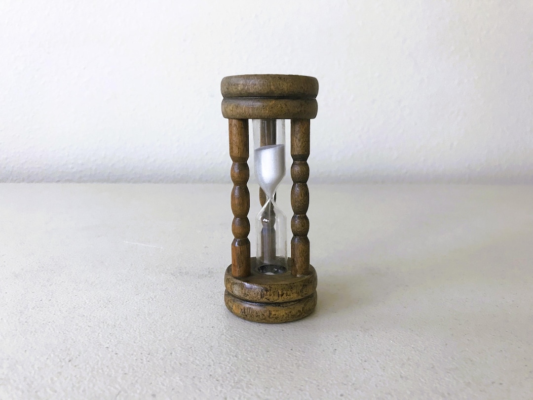 Vintage Miniature Hourglass - Tiny Wood Working Hourglass 4.25 ...