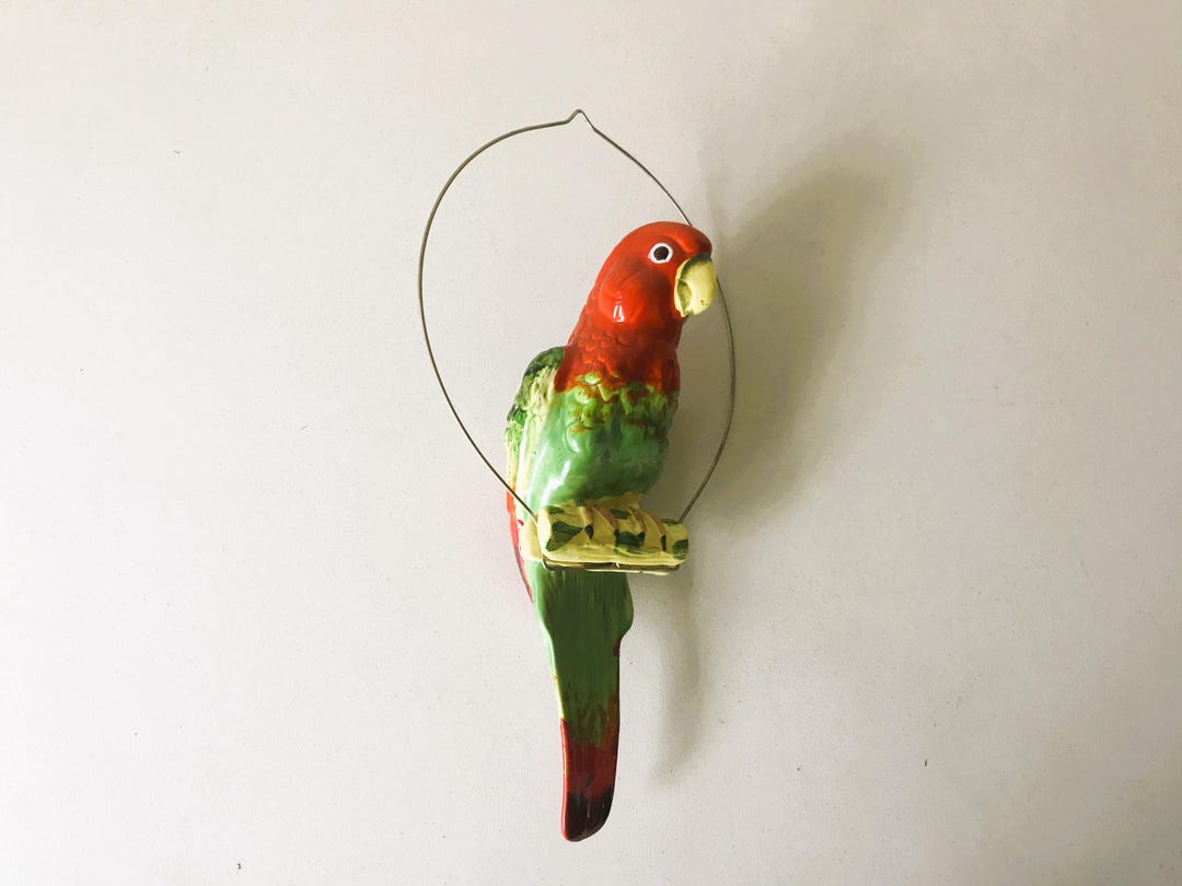 Vintage Hanging PARROT - Decorative Ceramic Mexico Mexican Tropical ...
