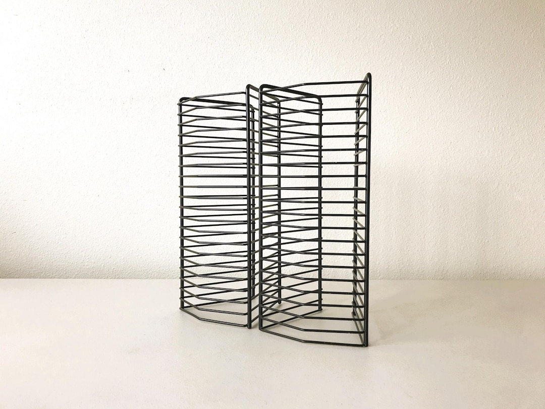 Industrial CD Holders - Minimalist Black Metal Wire CD Tower, Set of 2 ...