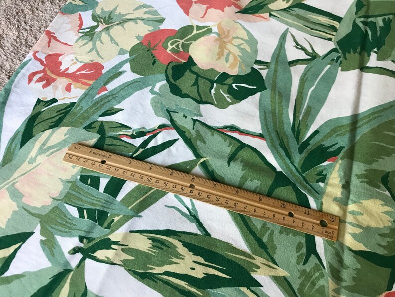 Vintage 80s Tropical Palm Leaves Upholstery Decor Cotton - Etsy