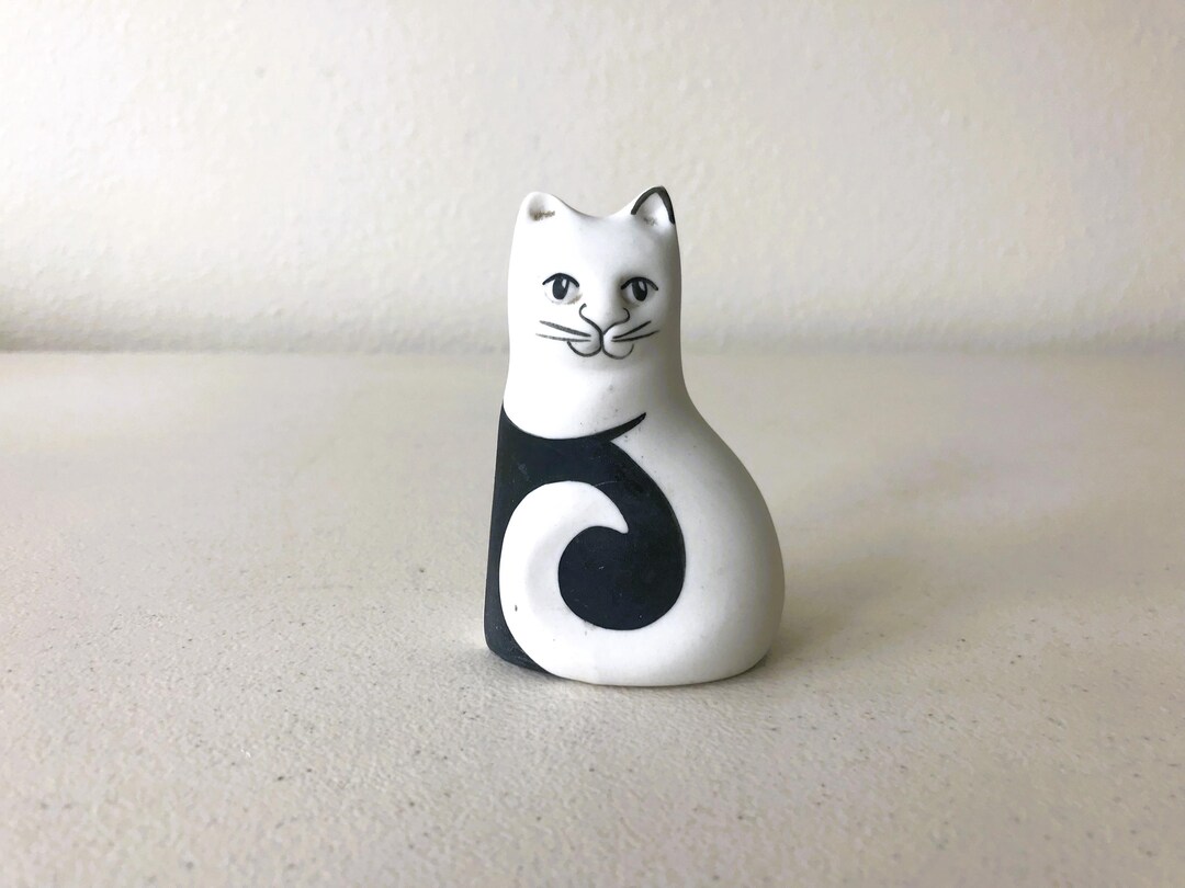Black & White CAT Figurine - Highbank Scotland Porcelain Art Object - Etsy