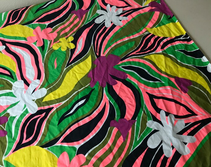 Vintage Mod Retro Tropical Floral Brightly Colored Fabric 2.7 Yards - Etsy